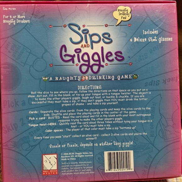 mm | Party Supplies | Sip And Giggles Game Fun Drinking Board Game ...